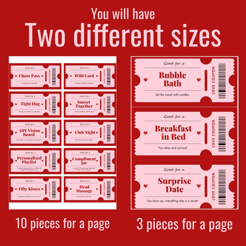Love Coupon Printable PDF Editable Coupons Engagement Present ...