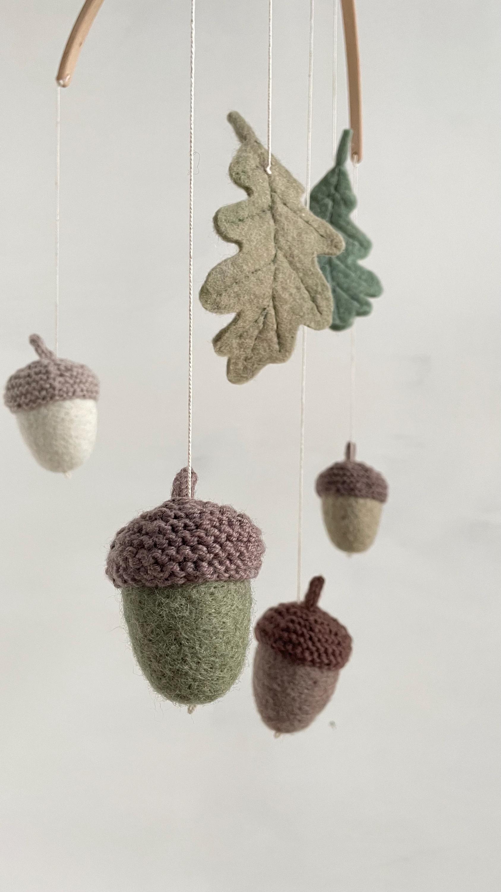 Felted Wool Acorn Baby Mobile: Handmade Forest Nursery Decor - Etsy
