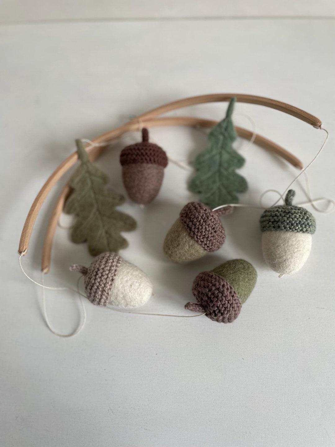 Felted Wool Acorn Baby Mobile: Handmade Forest Nursery Decor - Etsy