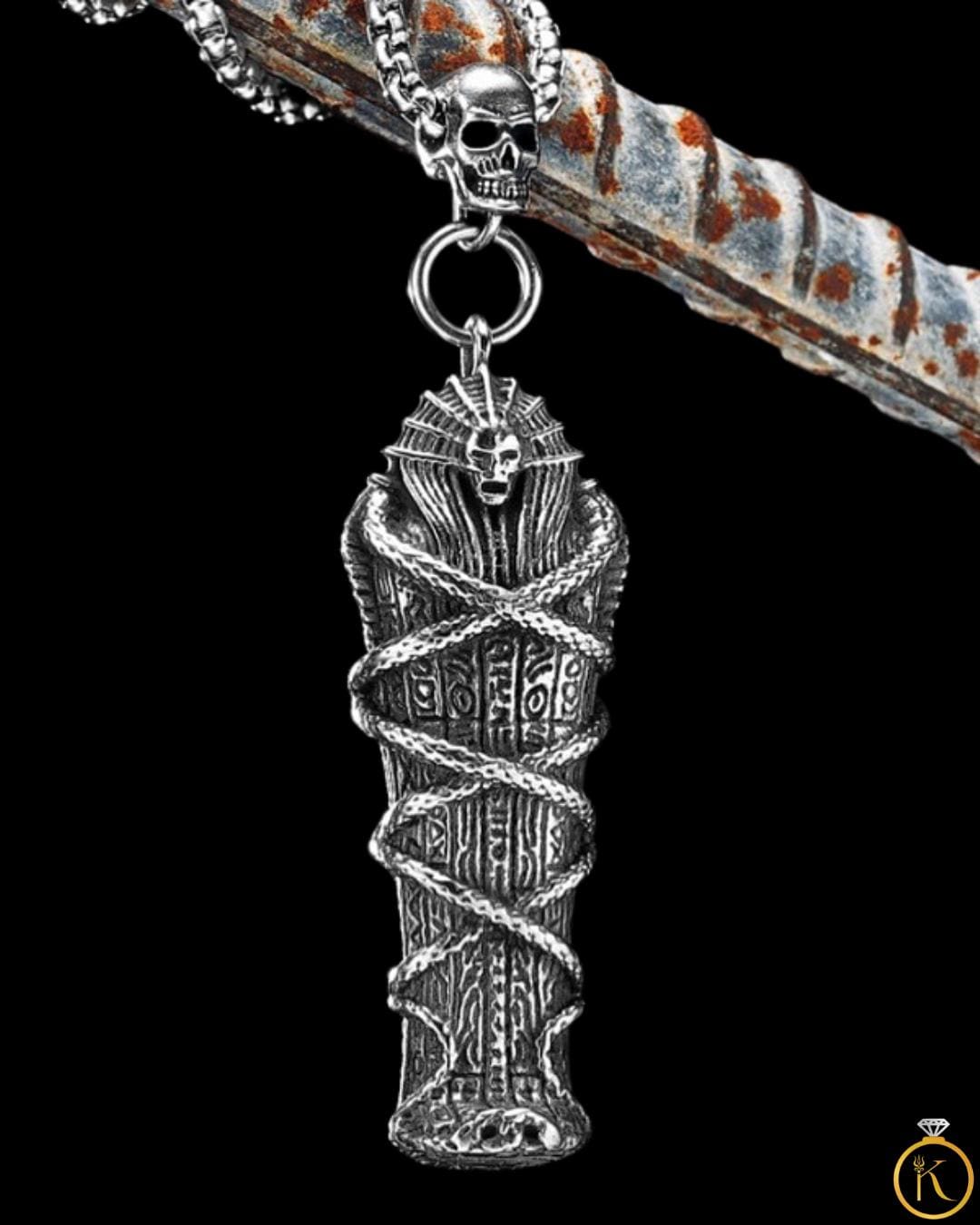 Sterling Silver Gothic Mummy Coffin Pendant, Skull Necklace - Etsy