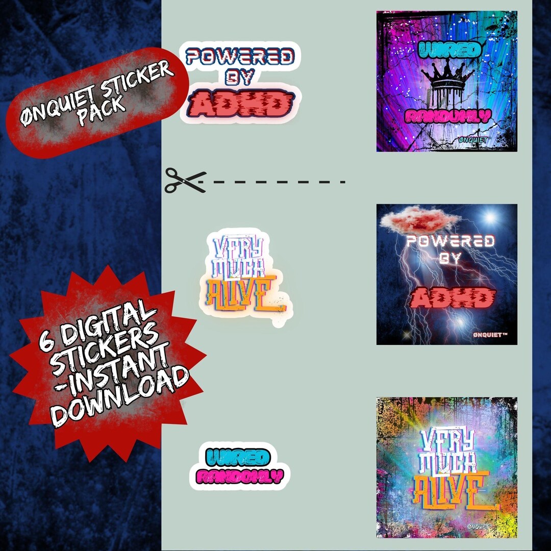 Printable A4 Sticker Sheet – Digital PDF/JPG + PNG – 6 Mini-posters ...