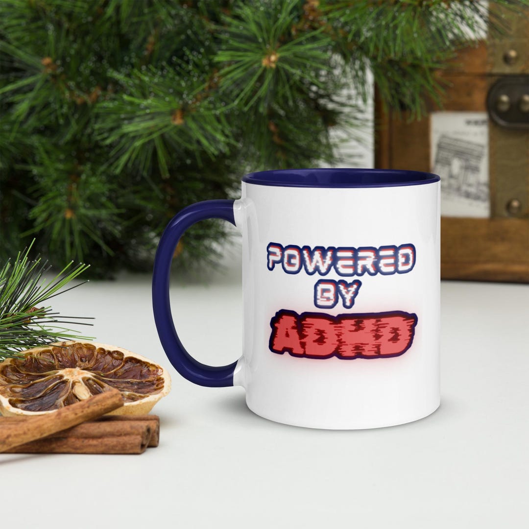 Powered by ADHD Mug – Funny Neurodivergent Coffee Cup – ADHD Autism ...