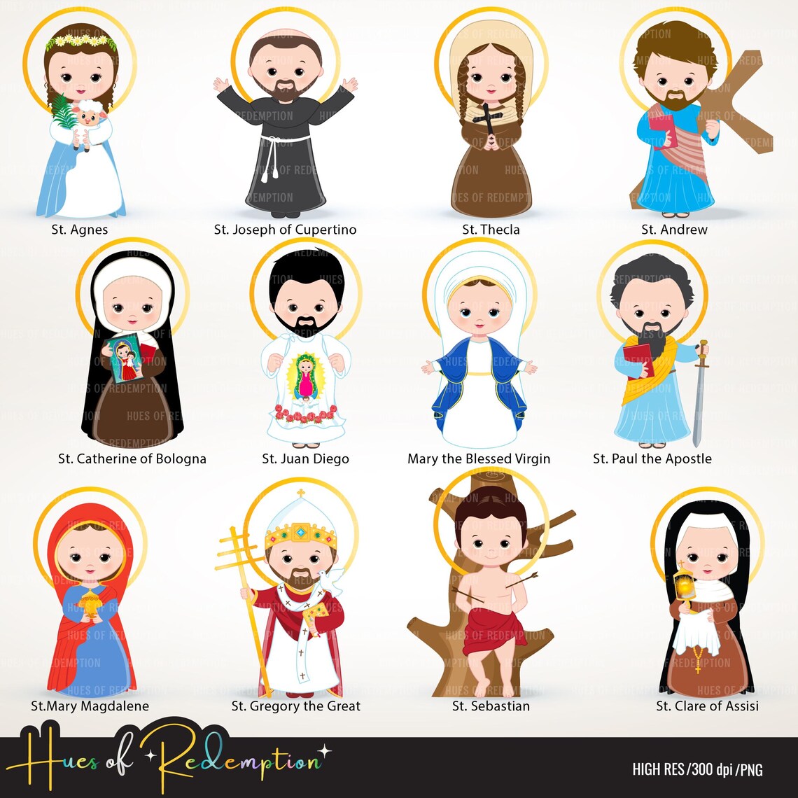 Saints Clipart, PART 4, Cute Saints, Jesus Clipart, Catholic Images ...