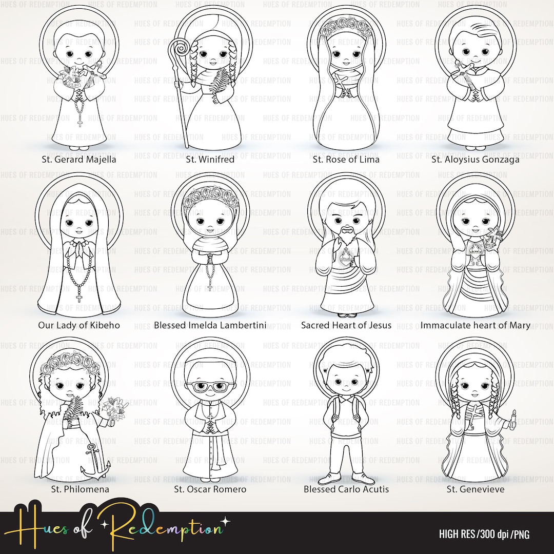 Saints Clipart, PART 6, Cute Saints, Jesus Clipart, Lineart, Coloring ...