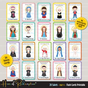 Catholic Saints Flash Cards: Educational Printable (part 4 PDF Download ...