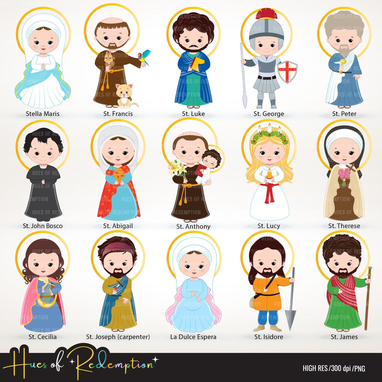 Saints Clipart, PART 2, Cute Saints, Jesus Clipart, Catholic Images ...