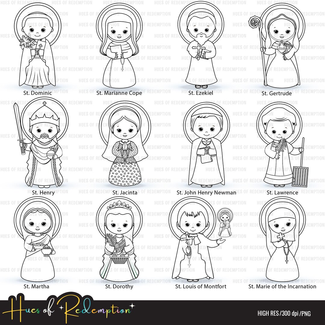Saints Clipart, PART 9, Cute Saints, Jesus Clipart, Lineart, Coloring ...