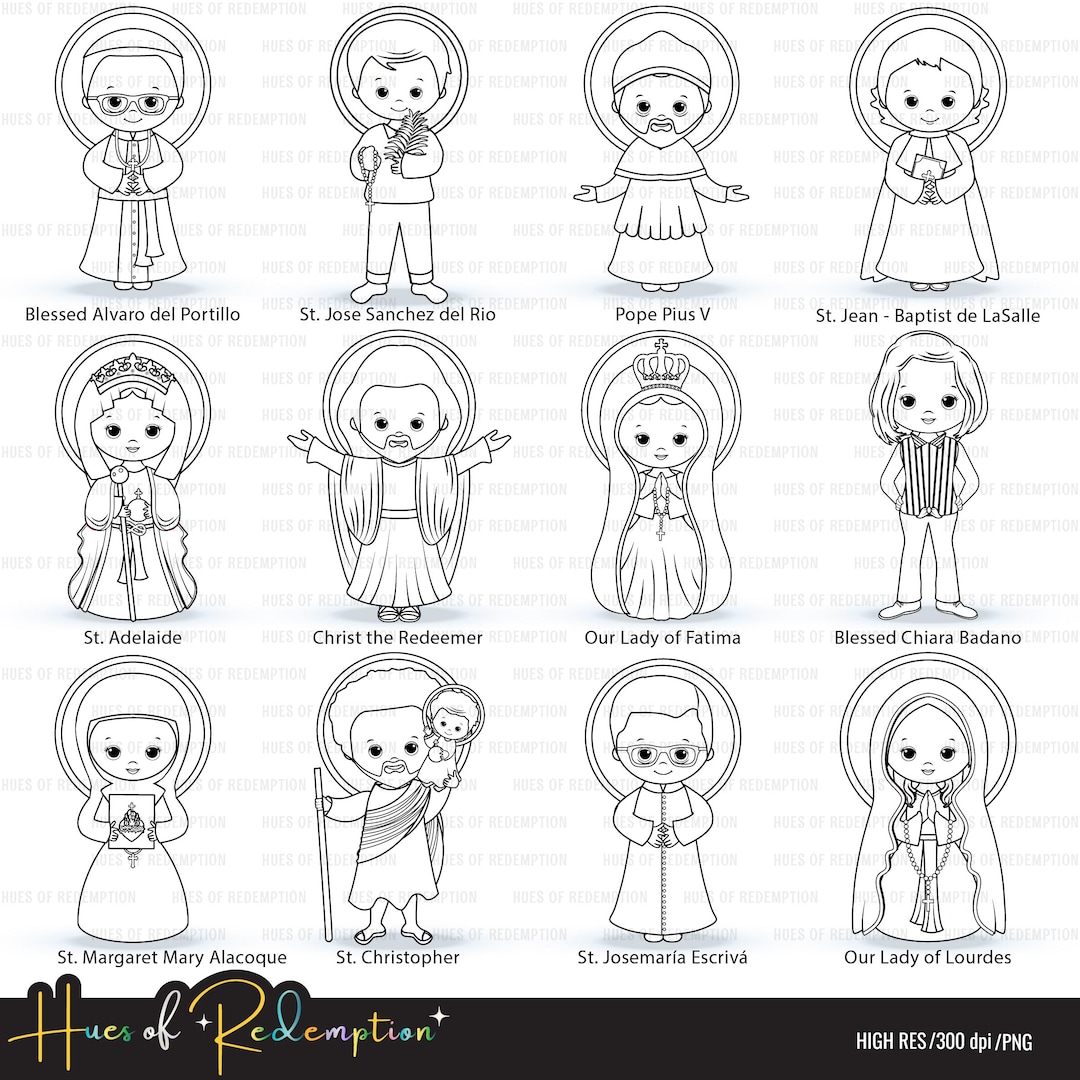Saints Clipart, PART 7, Cute Saints, Jesus Clipart, Lineart, Coloring ...