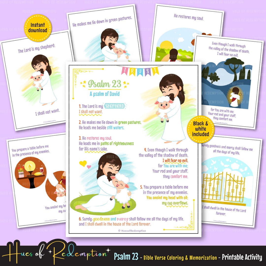 Psalm 23, ESV, Printable Activity, Kids Bible Study, Homeschool ...