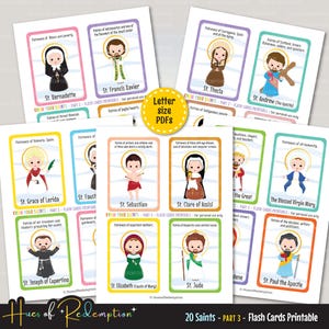 Catholic Saints Flash Cards: Educational Printable (part 3 PDF Download ...