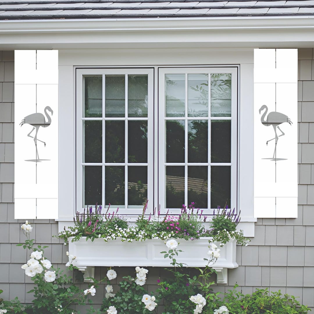 Flamingo, Custom Weatherproof Exterior PVC Window Shutters, Coastal ...