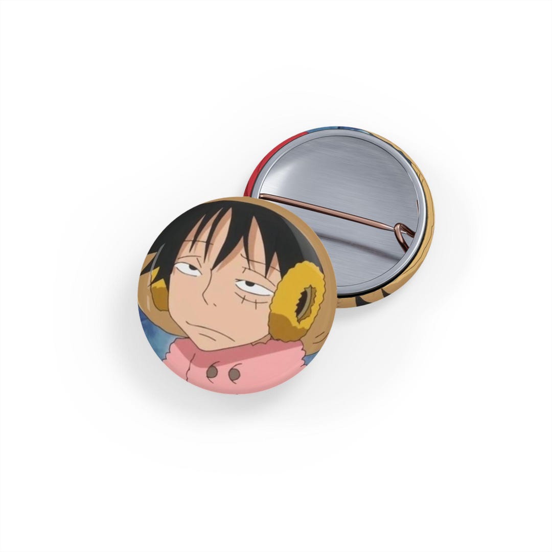 One Piece Sleepy Luffy Round Pin - Etsy