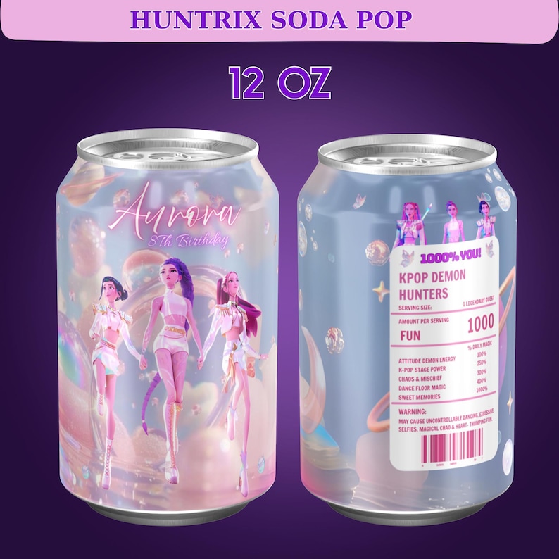 K-pop Demon Hunter Birthday Party Bundle | Huntrix Invitation, Banner ...