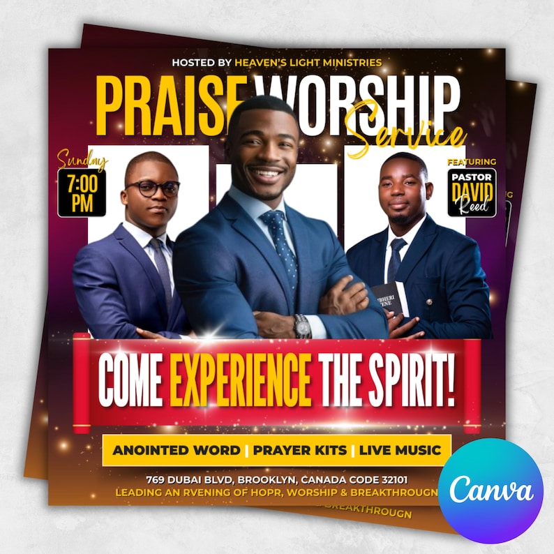 Church Flyer Template: Sunday Worship, Christian Event (canva ...