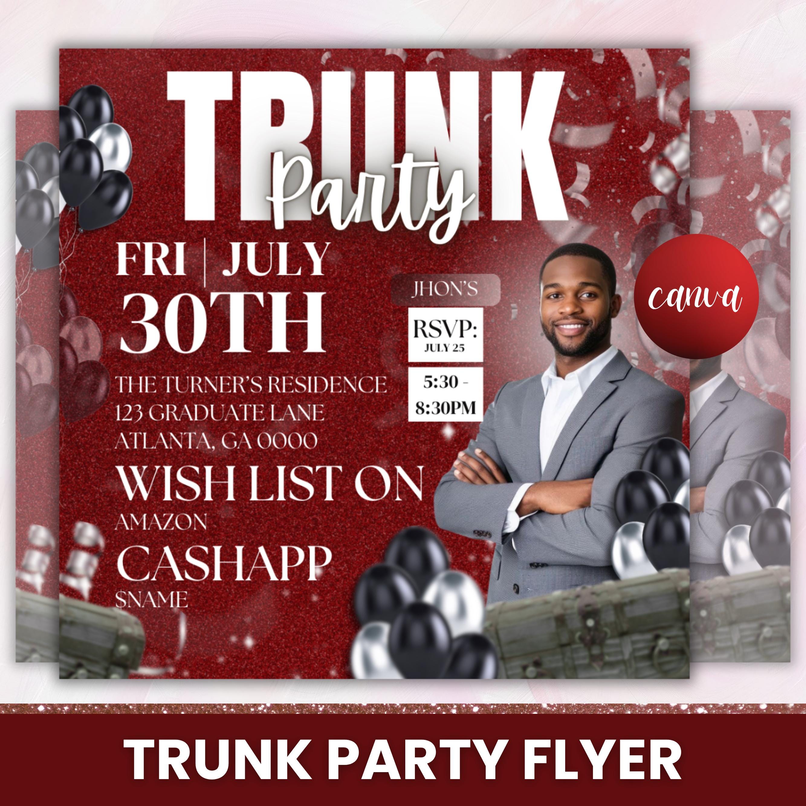 Trunk Party Flyer, Farewell Party Invite, DIY Trunk Party Flyer ...