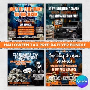 Halloween Tax Prep Flyer Templates: Canva Editable (digital Download ...