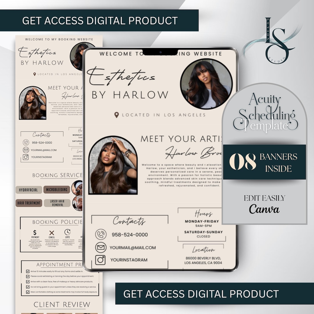 Esthetician Acuity Scheduling Template, Esthetician Acuity Booking Site ...