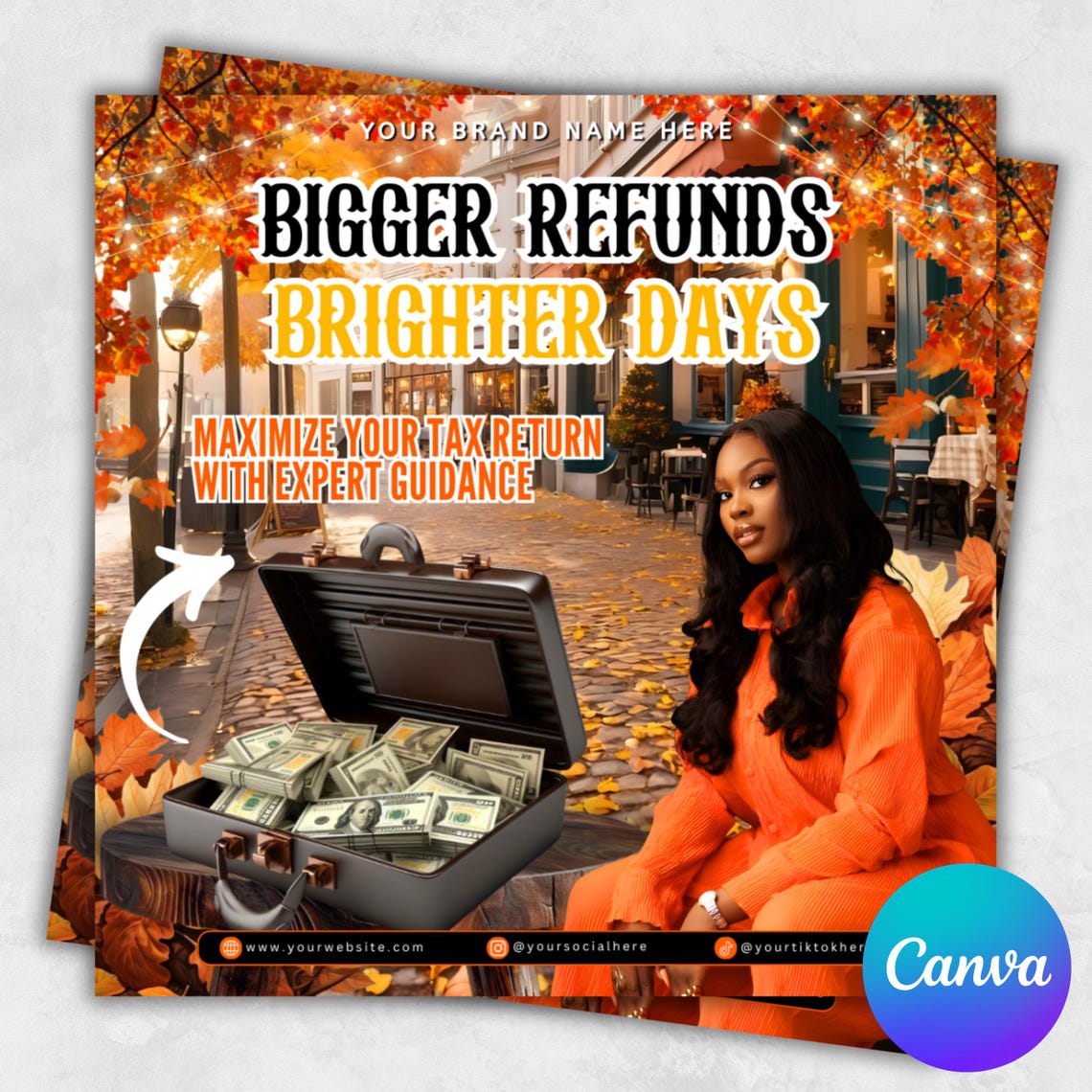 4 Thanksgiving Tax Professional Templates | Tax Prep Flyer | Tax Season ...