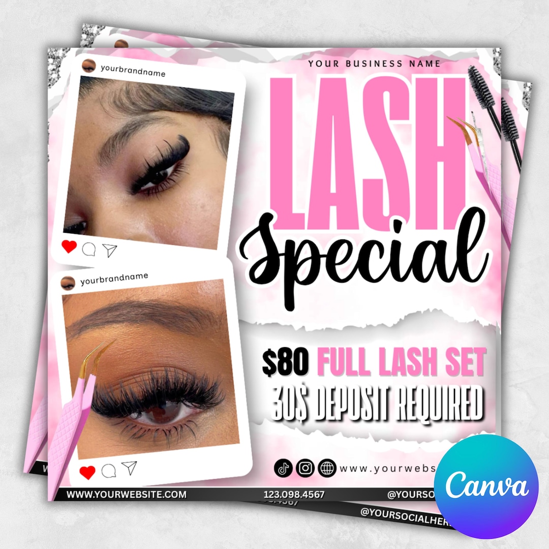 Lash Booking Flyer, Lash Deal Flyer, Lash Extension Flyer, Lash ...