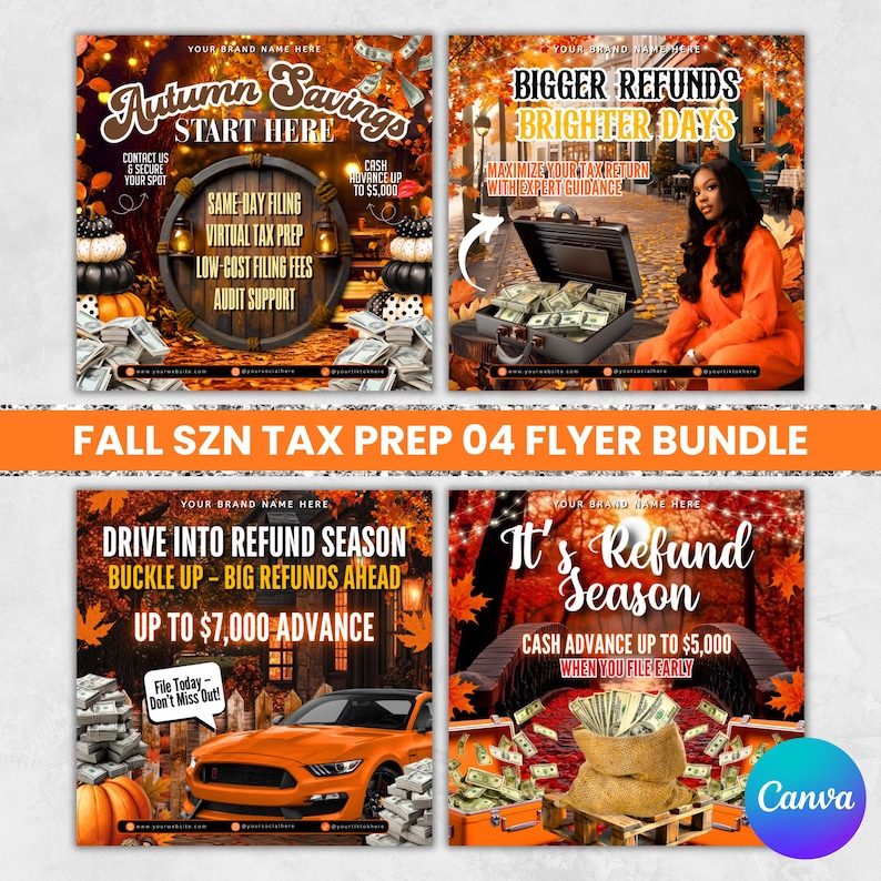 4 Thanksgiving Tax Professional Templates | Tax Prep Flyer | Tax Season ...