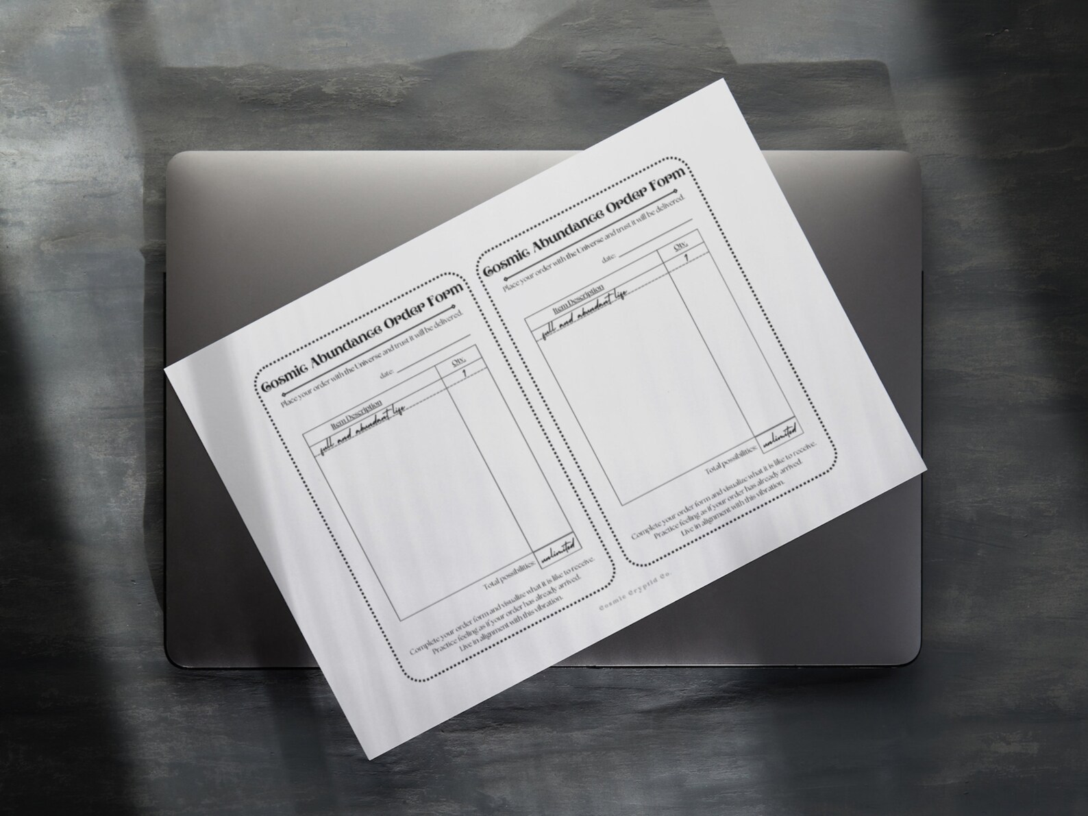Manifestation Order Forms | Instant Download | Digital File | Printable ...