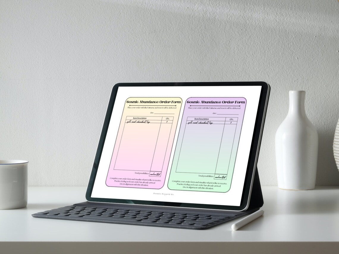 Manifestation Order Forms | Instant Download | Digital File | Printable ...
