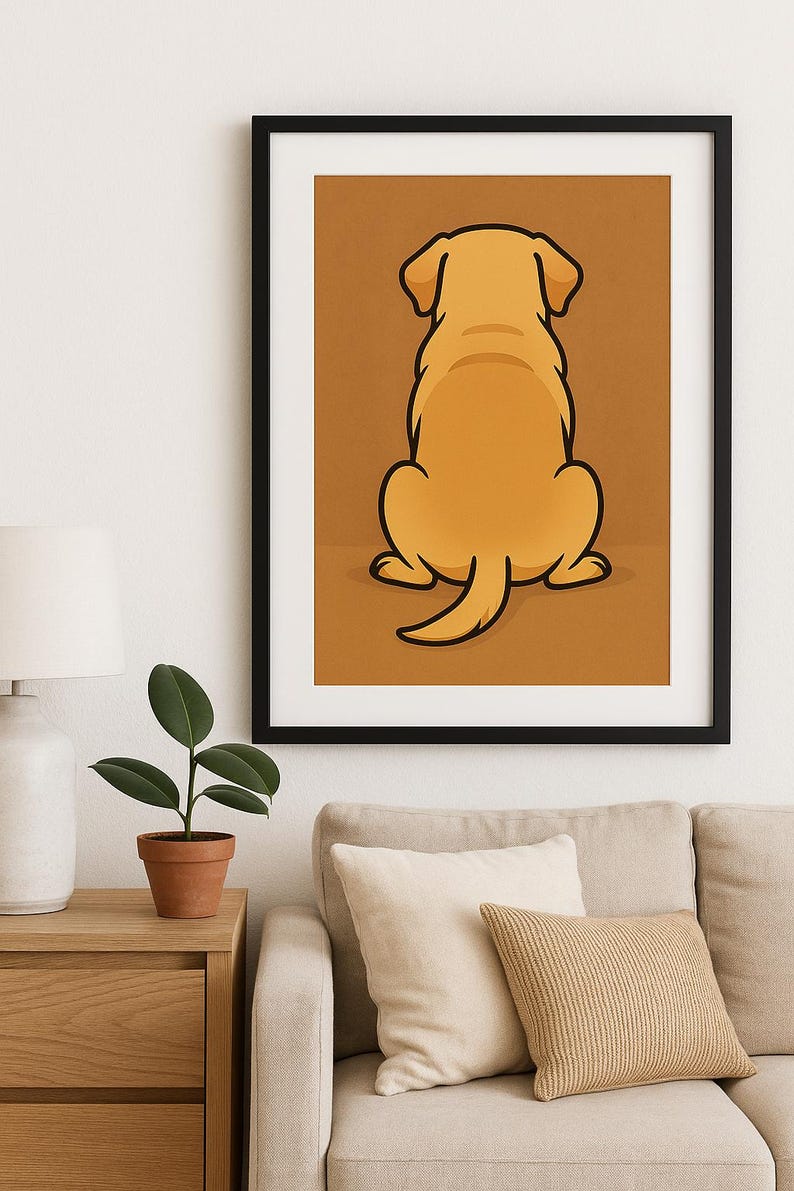 Golden Labrador Dog Rear View – Printable Wall Art | Digital Download ...