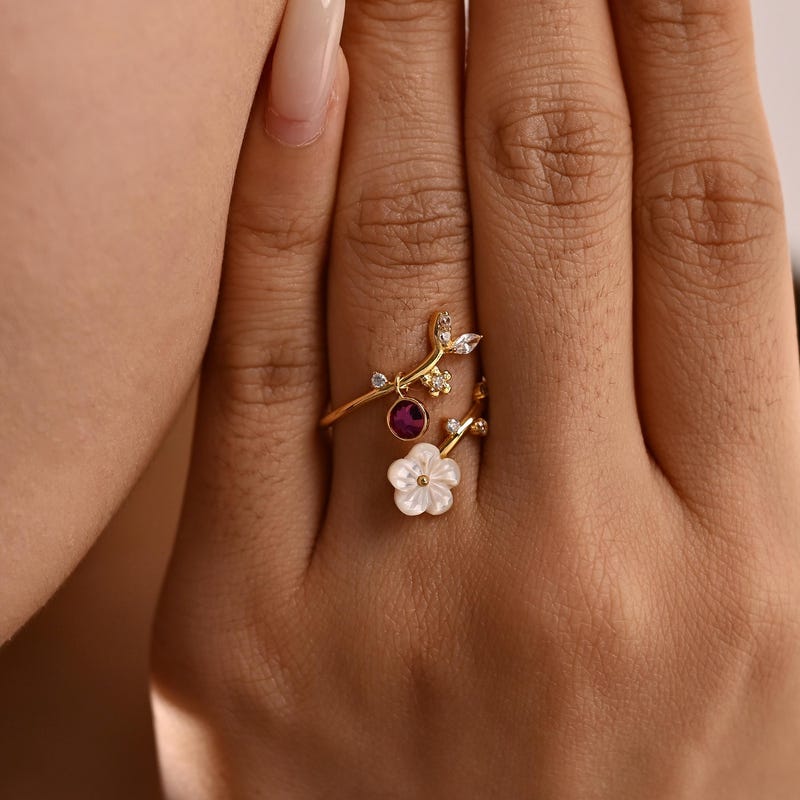 Birth Stone Spinner Rings - Etsy