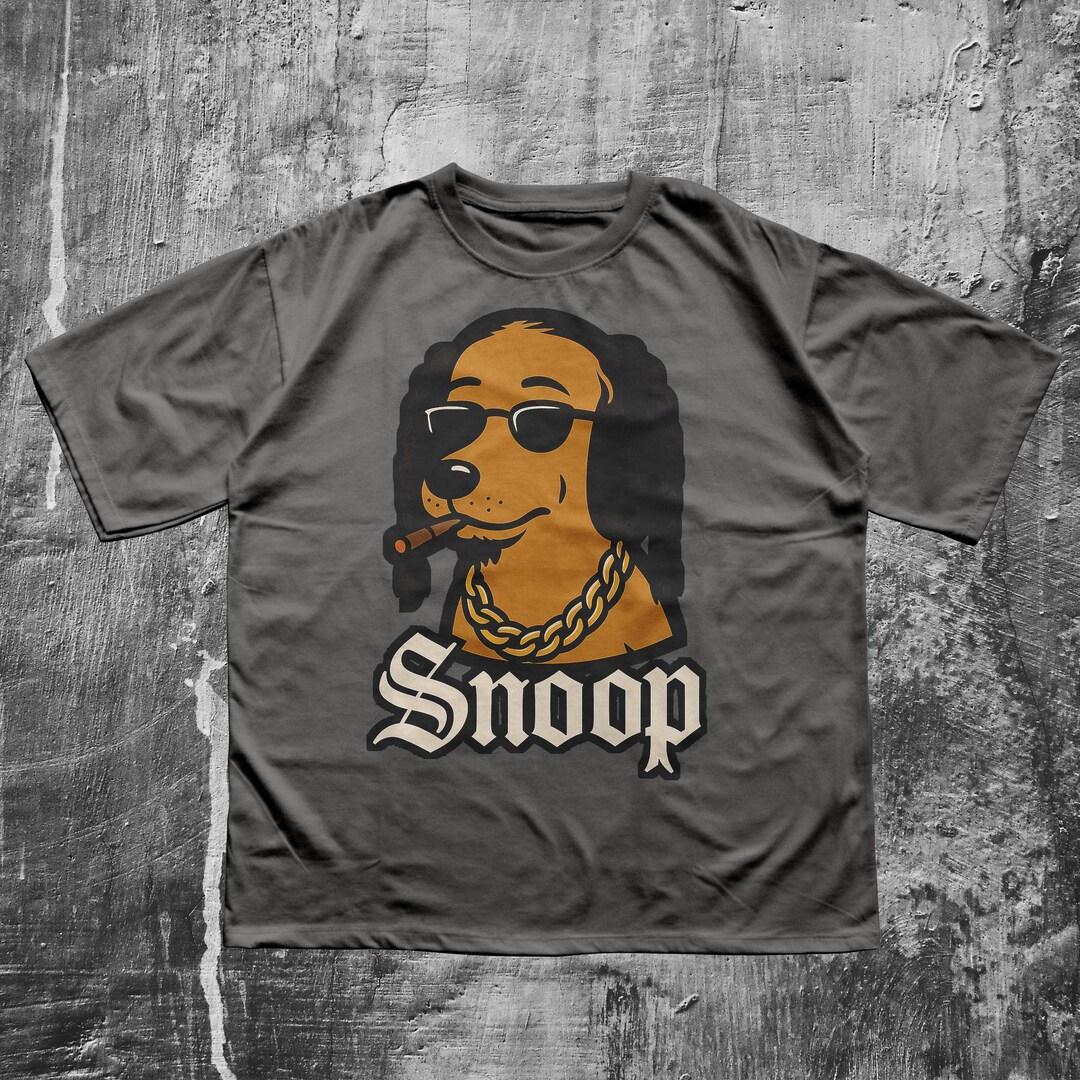 Cool Rap Dog Cartoon Shirt – Funny Hip Hop Pup Tee With Shades & Chain ...