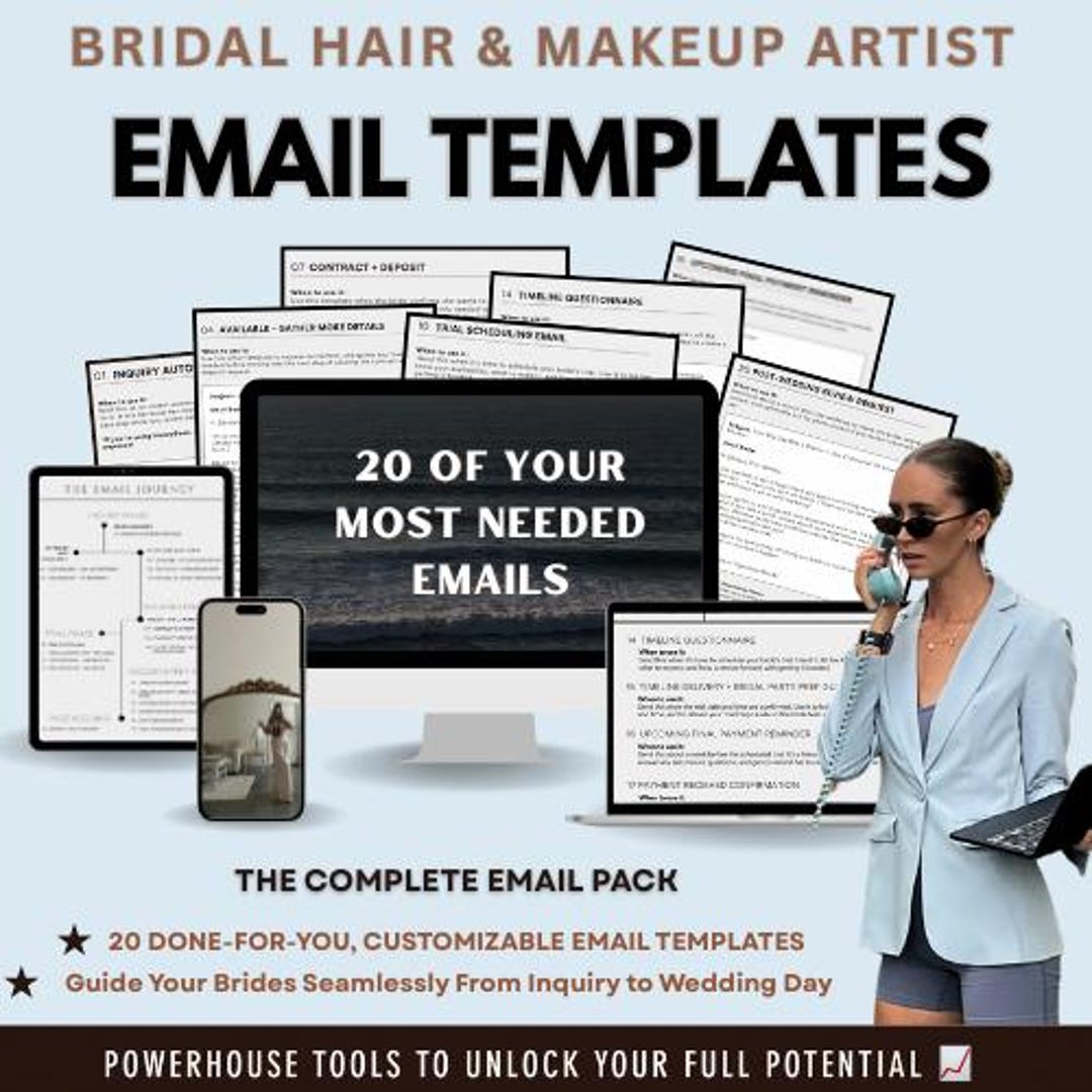 Bridal Hairstylist & Makeup Artist Email Templates, Bridal Make up ...