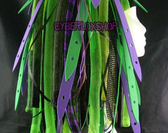 Cyberlox Dread Goth Purple Black Yellow PurpleWeb with Neon | Etsy