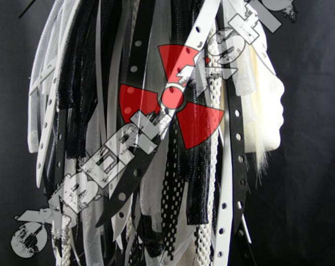 Cyberlox Dread Goth Black White Blackbleach Hair Falls - Etsy