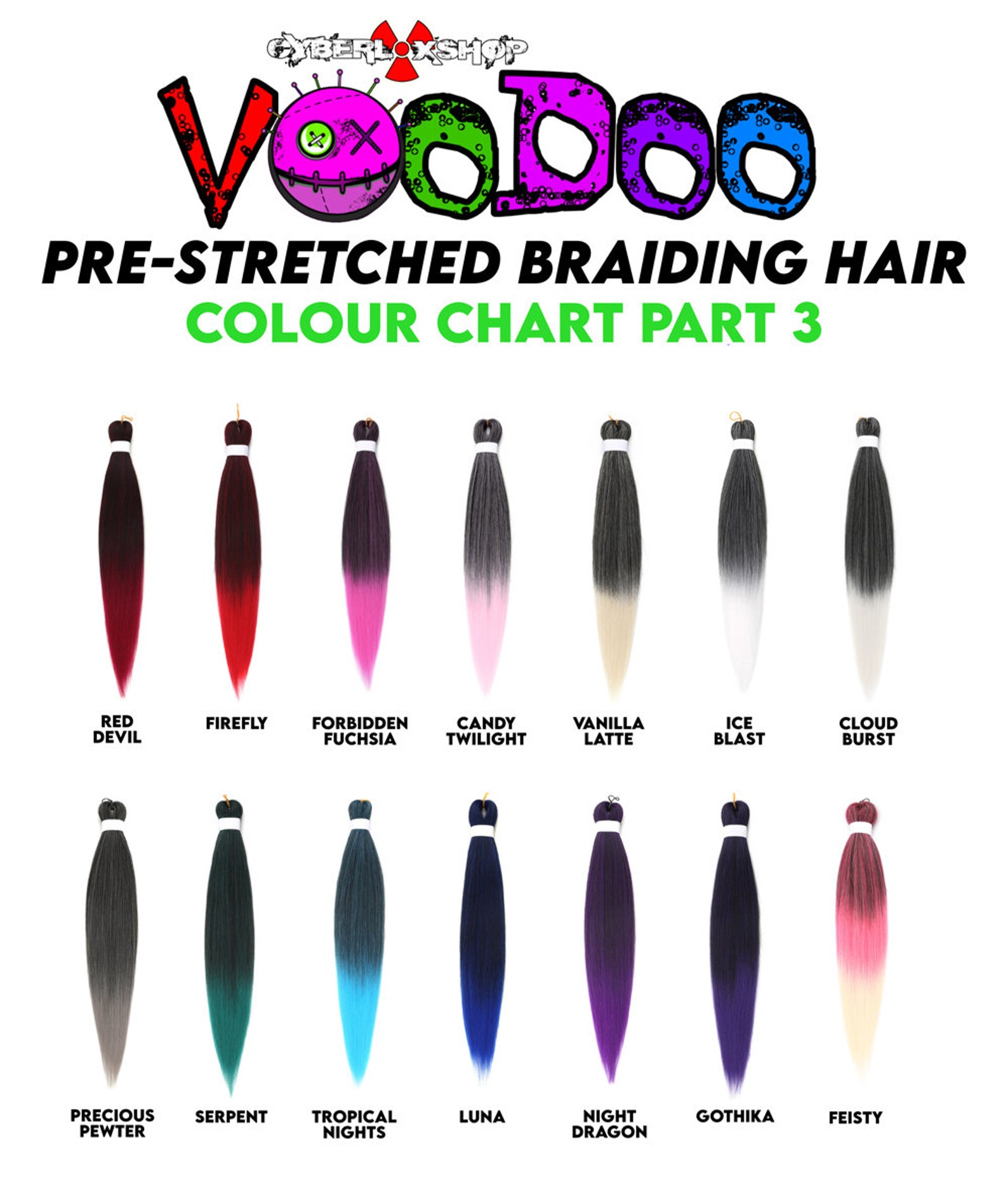 Cyberloxshop Voodoo Pre Stretched Braiding Hair Extensions - Etsy