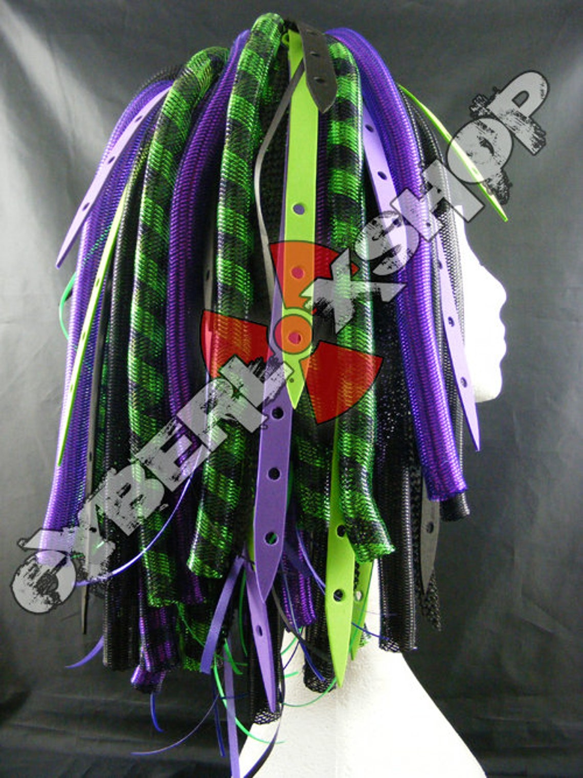 Cyberlox Dread Goth Purple Green Duoweb Hair Falls - Etsy