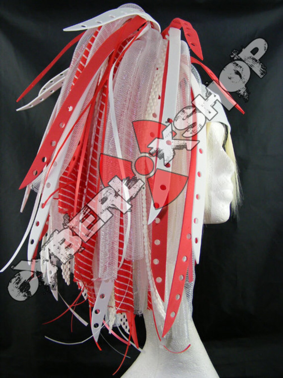 Cyberlox Dread Goth Red White Redbleach Hair Falls - Etsy