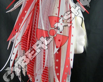 Cyberlox Dread Goth Red Black Redweb Metallic Hair Falls | Etsy