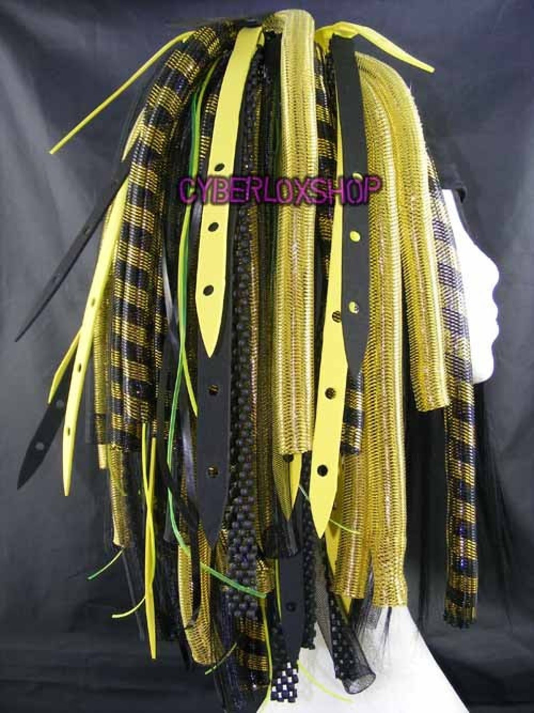 Cyberlox Dread Goth Yellow Black Yellowweb Hair Falls - Etsy