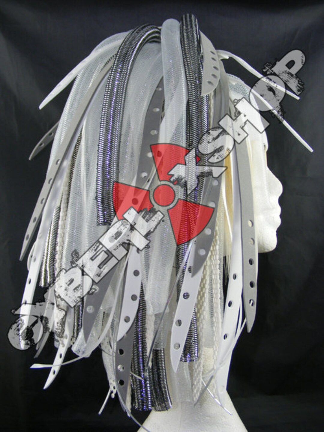 Cyberlox Dread Goth Silver White Silverbleach Hair Falls - Etsy