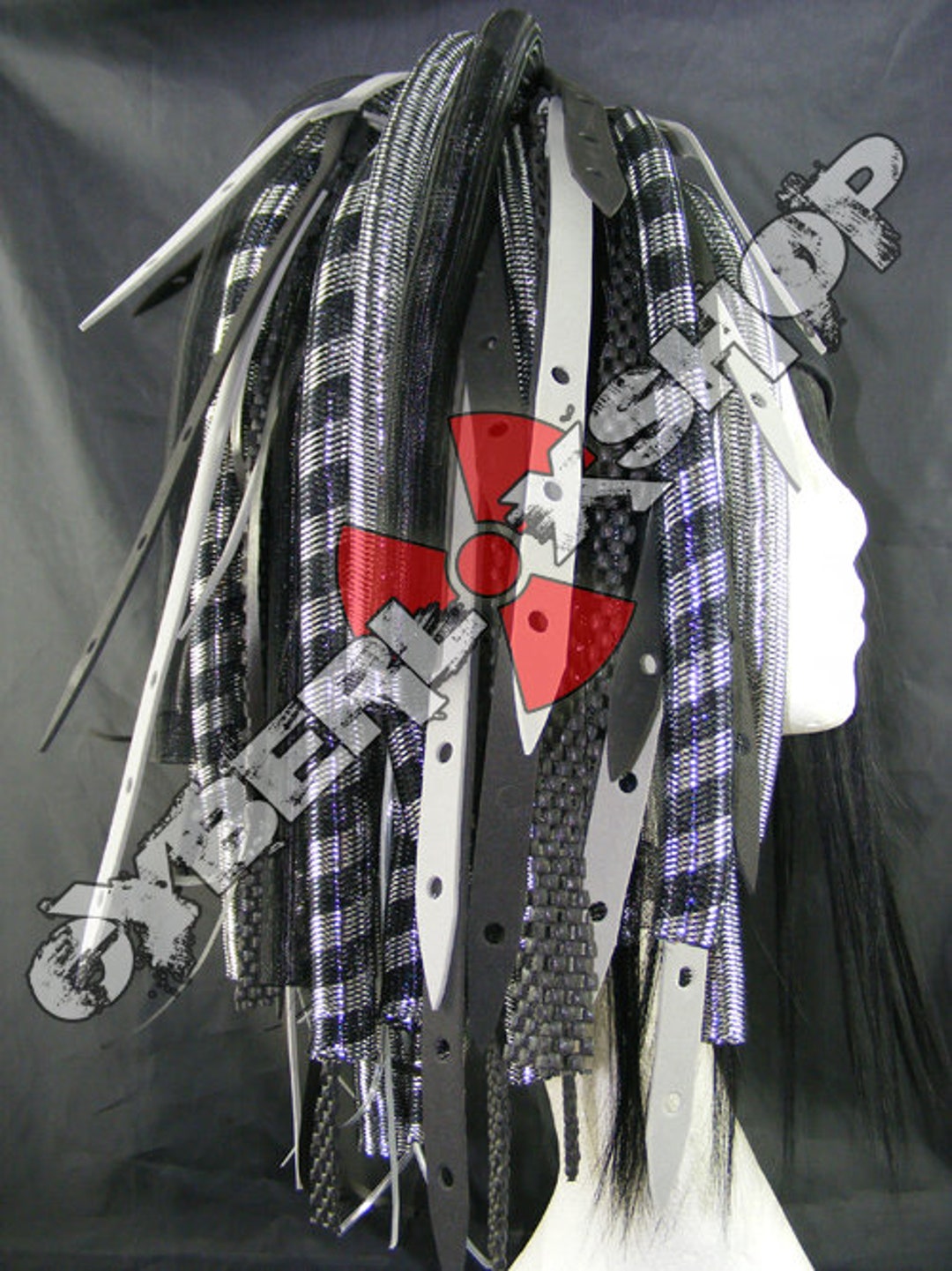 Cyberlox Dread Goth Silver Black Silverweb Hair Falls - Etsy