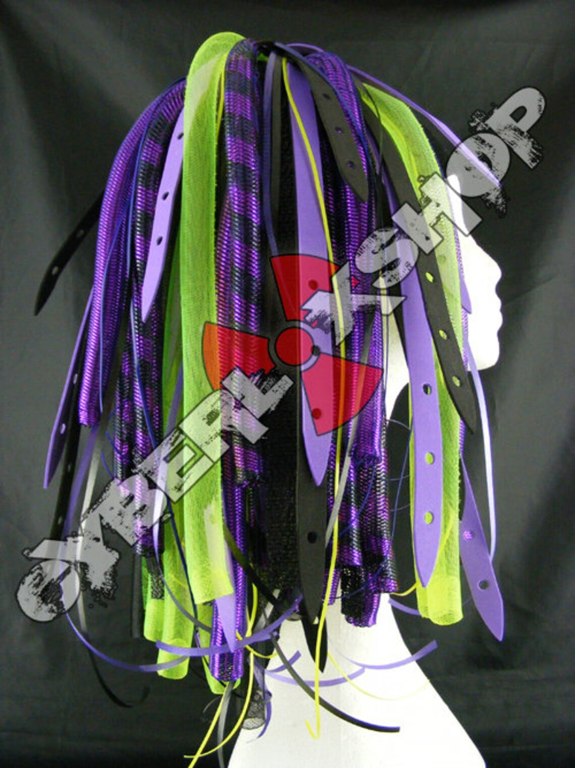 Cyberlox Dread Goth Purple Black Yellow Purpleweb With Neon Yellow Hair ...