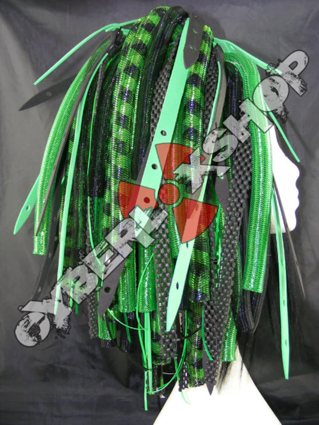 Cyberlox Dread Goth Green Black Greenweb Hair Falls - Etsy