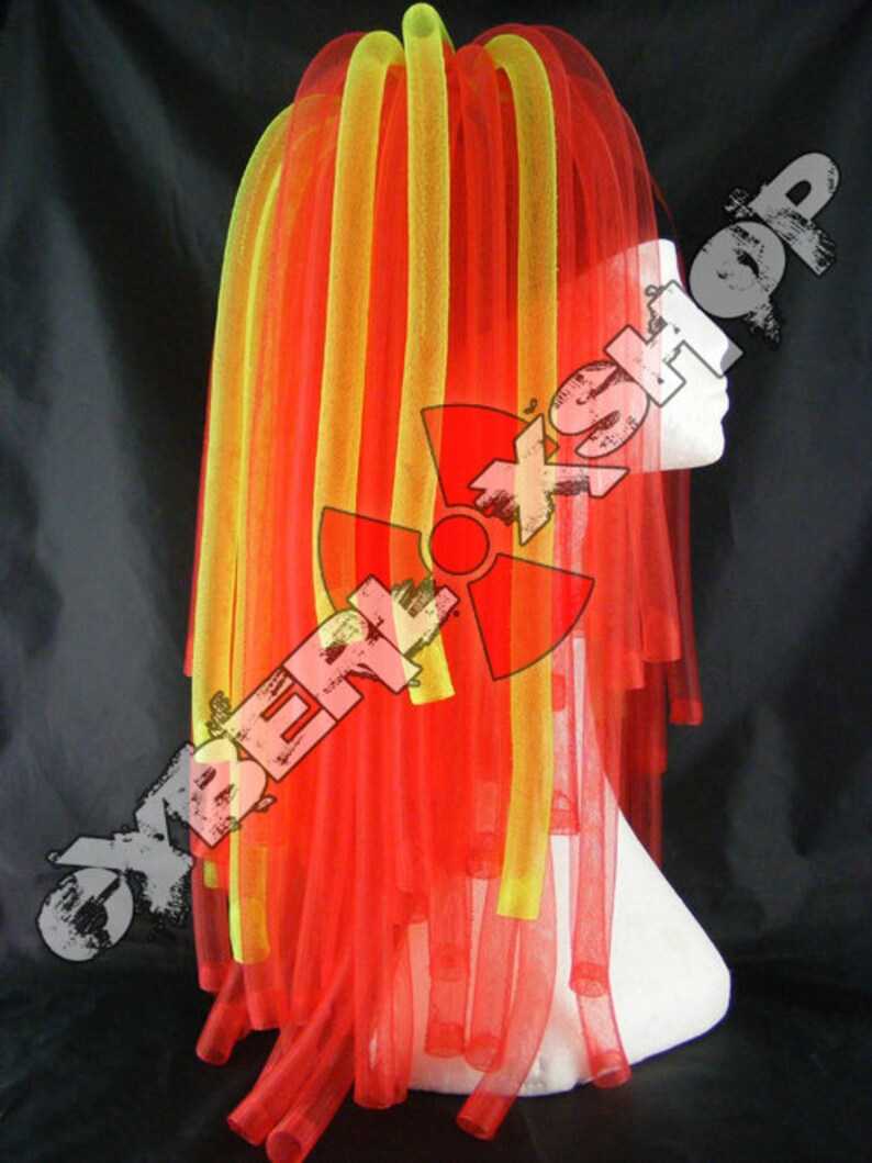 Cyberlox Dread Goth Red Yellow Gemini Hair Falls - Etsy