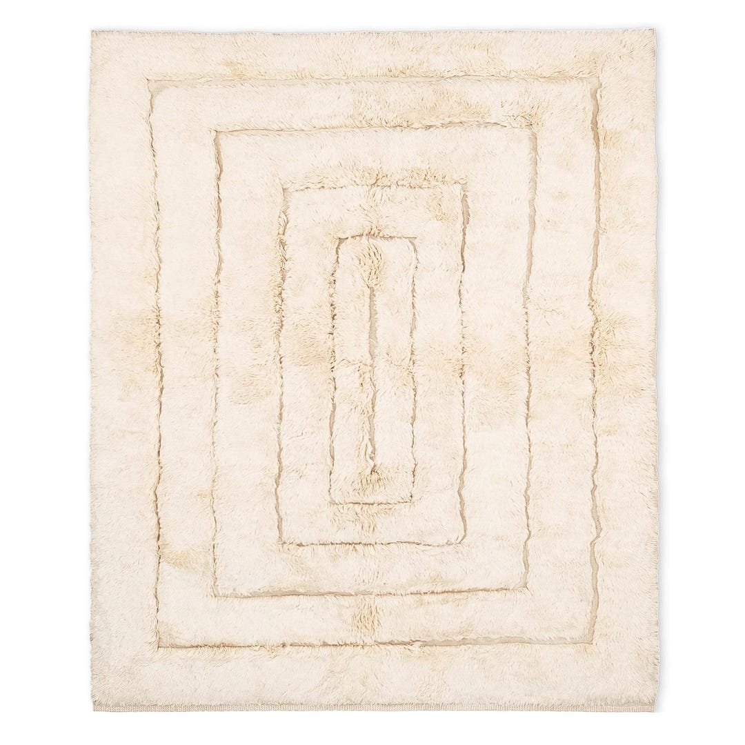 Custom Handwoven Plush Beni Mrirt Berber Moroccan Wool Rug | Neutral ...