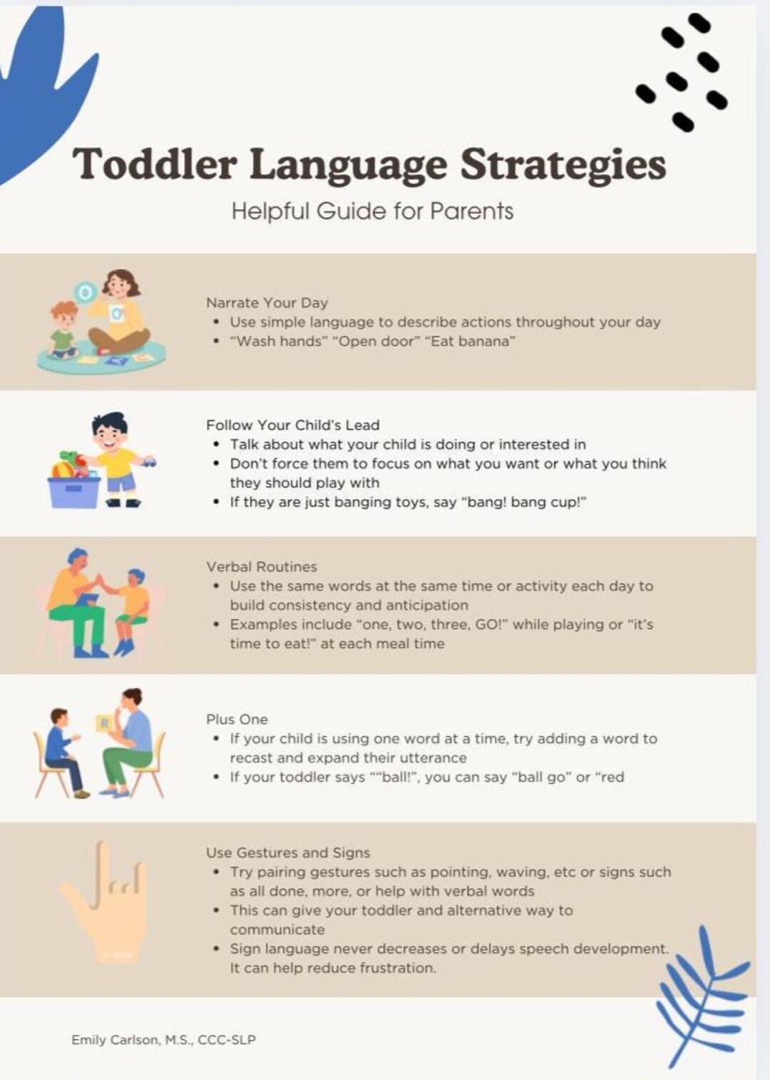 Toddler Speech Strategies Handout - Etsy