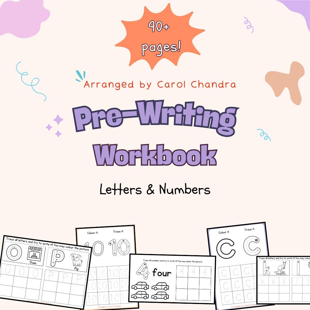 Pre-writing Letters and Numbers Workbook - Etsy