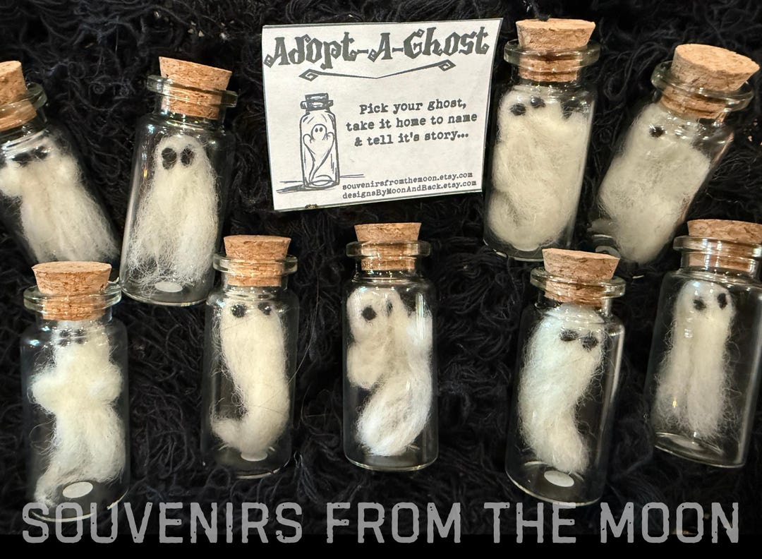 Adopt-a-ghost: Handmade Wool Felted Ghost in Glass Bottle - Etsy