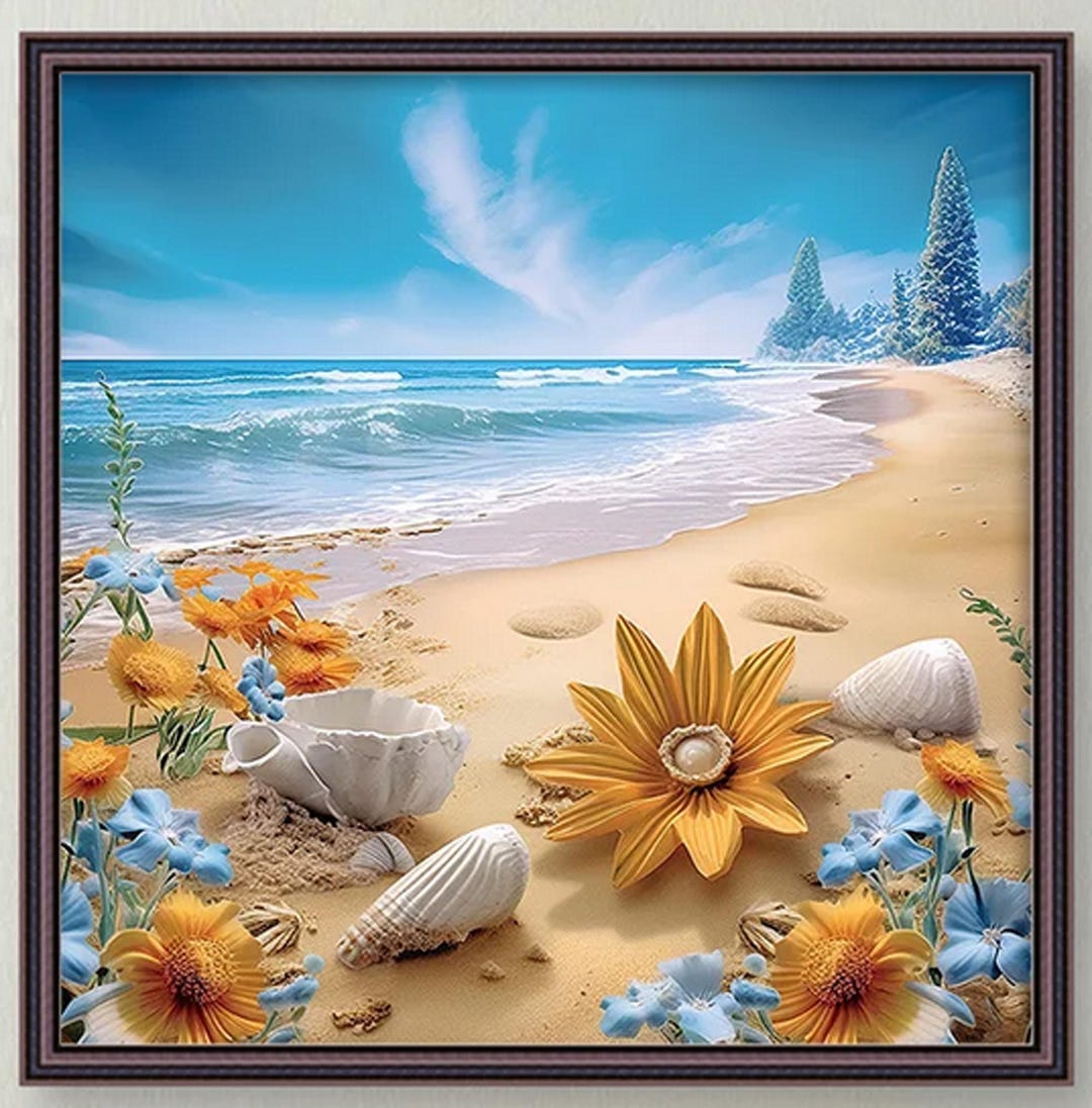 Beach Scene Cross Stitch Kit, DIY Embroidery for Beginners - Etsy