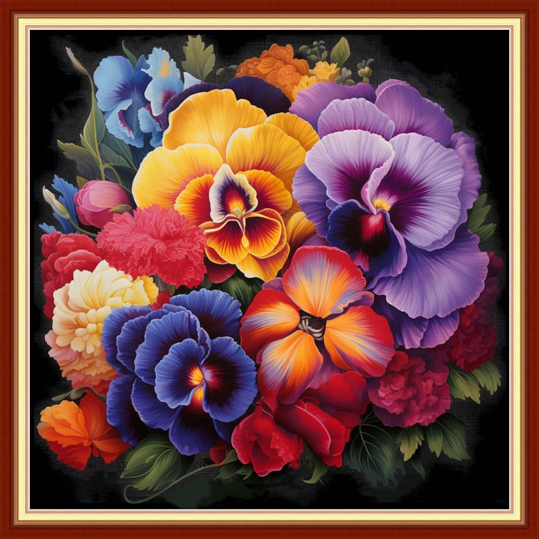 Pansies Embroidery Starter Kit, Floral Needlepoint, DIY Craft - Etsy