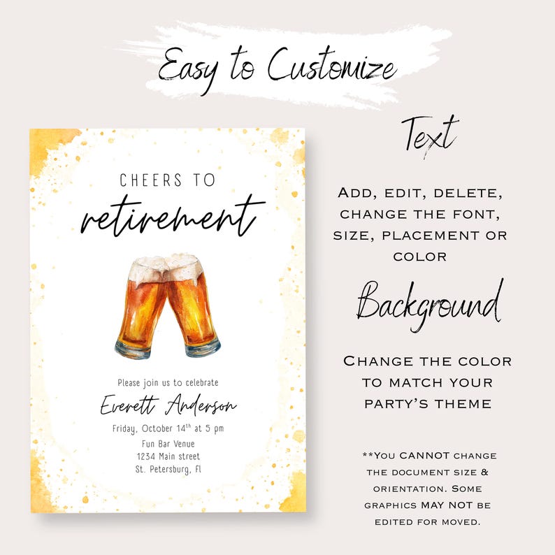 Cheers to Retirement Party Invitation, Retirement Party Digital ...
