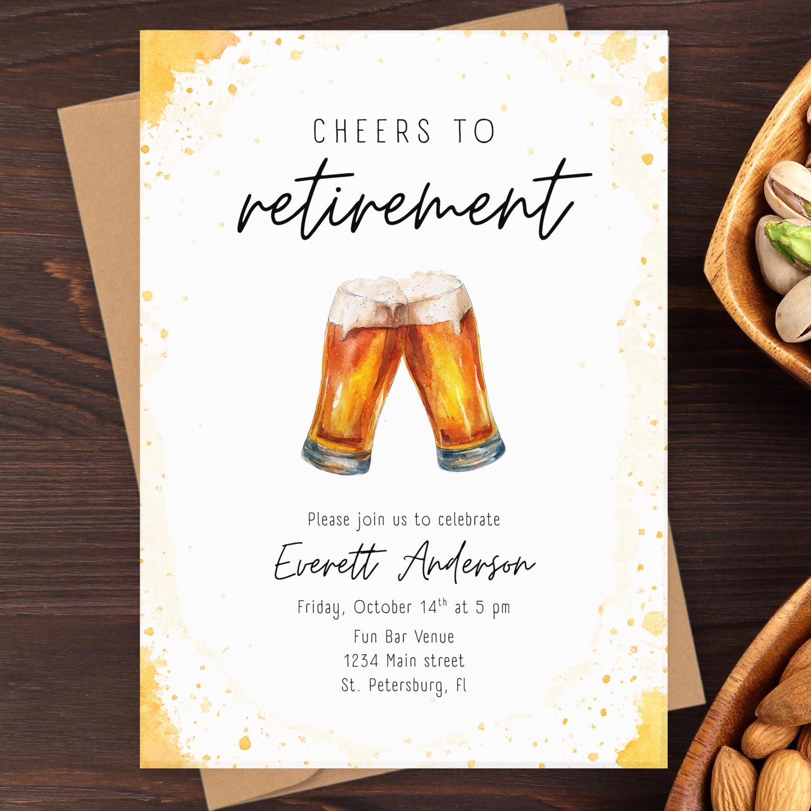Cheers to Retirement Party Invitation, Retirement Party Digital ...